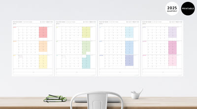 PRINTABLE 2023 Q1 + Q2 + Q3 + Q4 QUARTERLY CALENDAR FULL YEAR SET // I ...