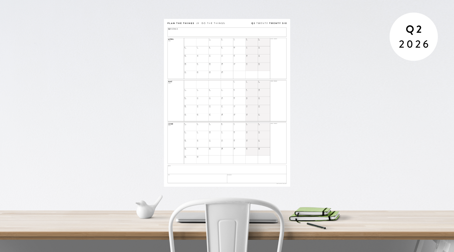 2024 QUARTERLY WALL CALENDARS - Plan The Things