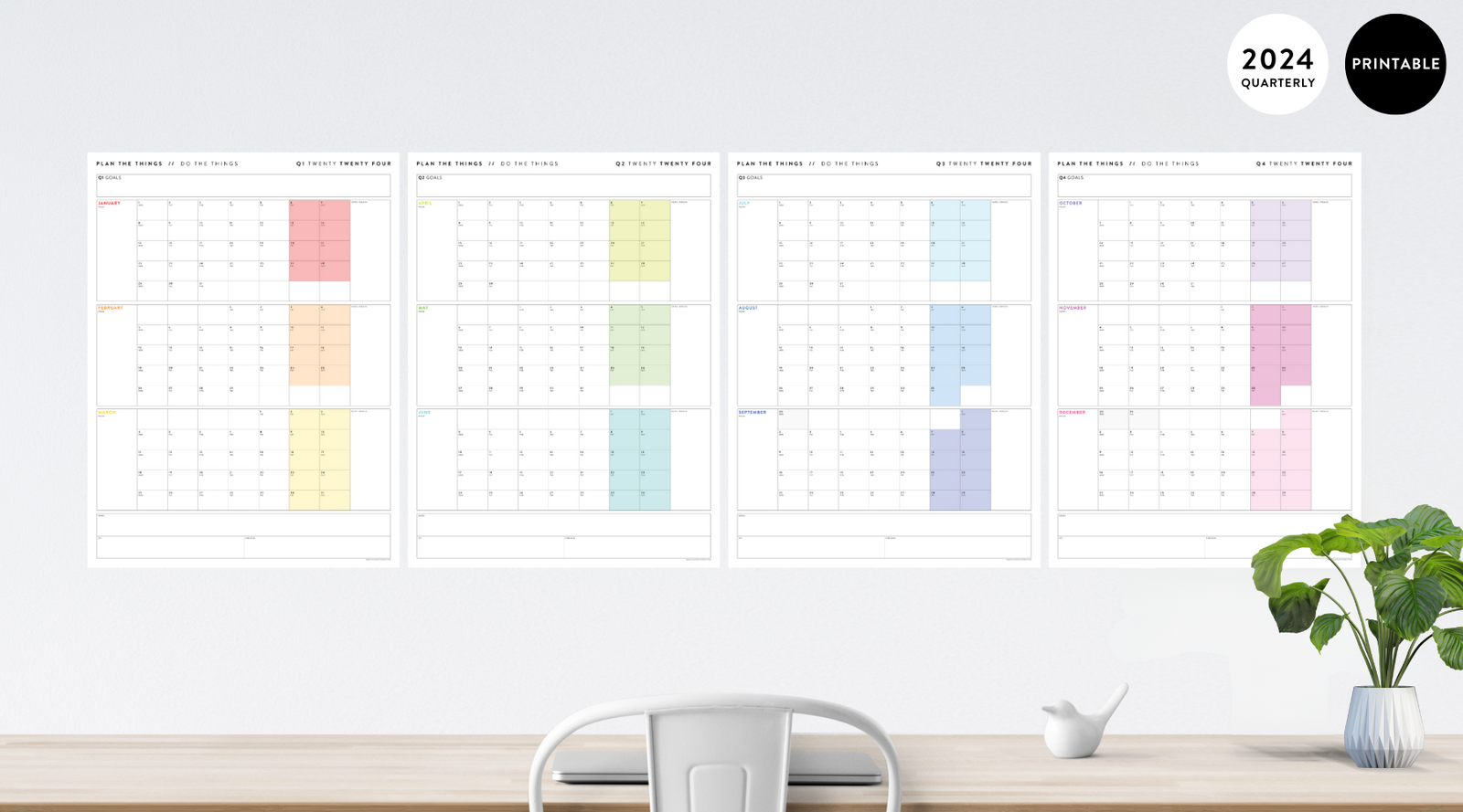 PRINTABLE 2024 Q1 + Q2 + Q3 + Q4 QUARTERLY CALENDAR FULL YEAR SET // I ... PRINTABLE 2024 Q1 + Q2 + Q3 + Q4 QUARTERLY CALENDAR FULL YEAR SET // I ...