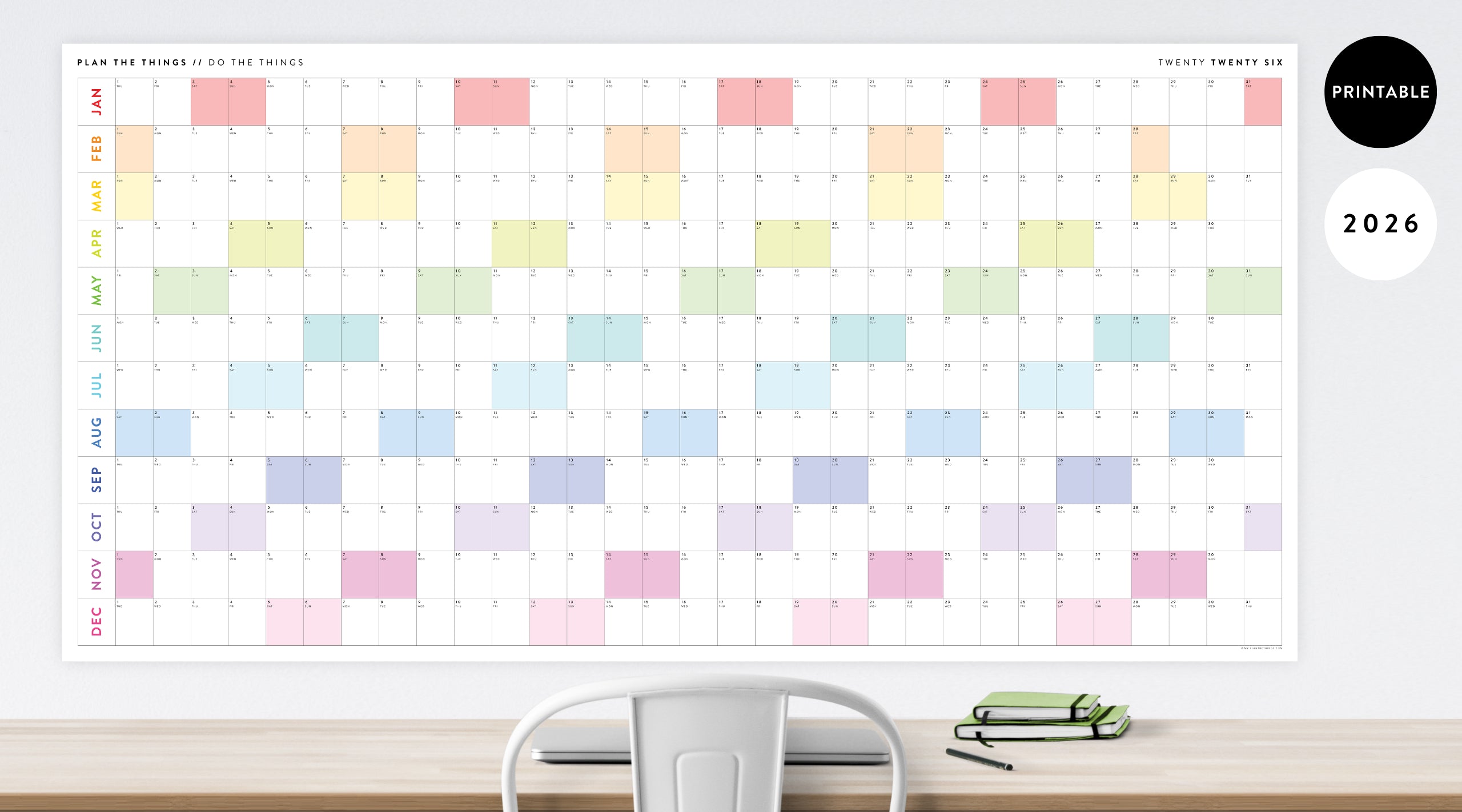 PRINTABLE MASSIVE ANNUAL WALL CALENDARS // INSTANT DOWNLOAD - Plan The ...
