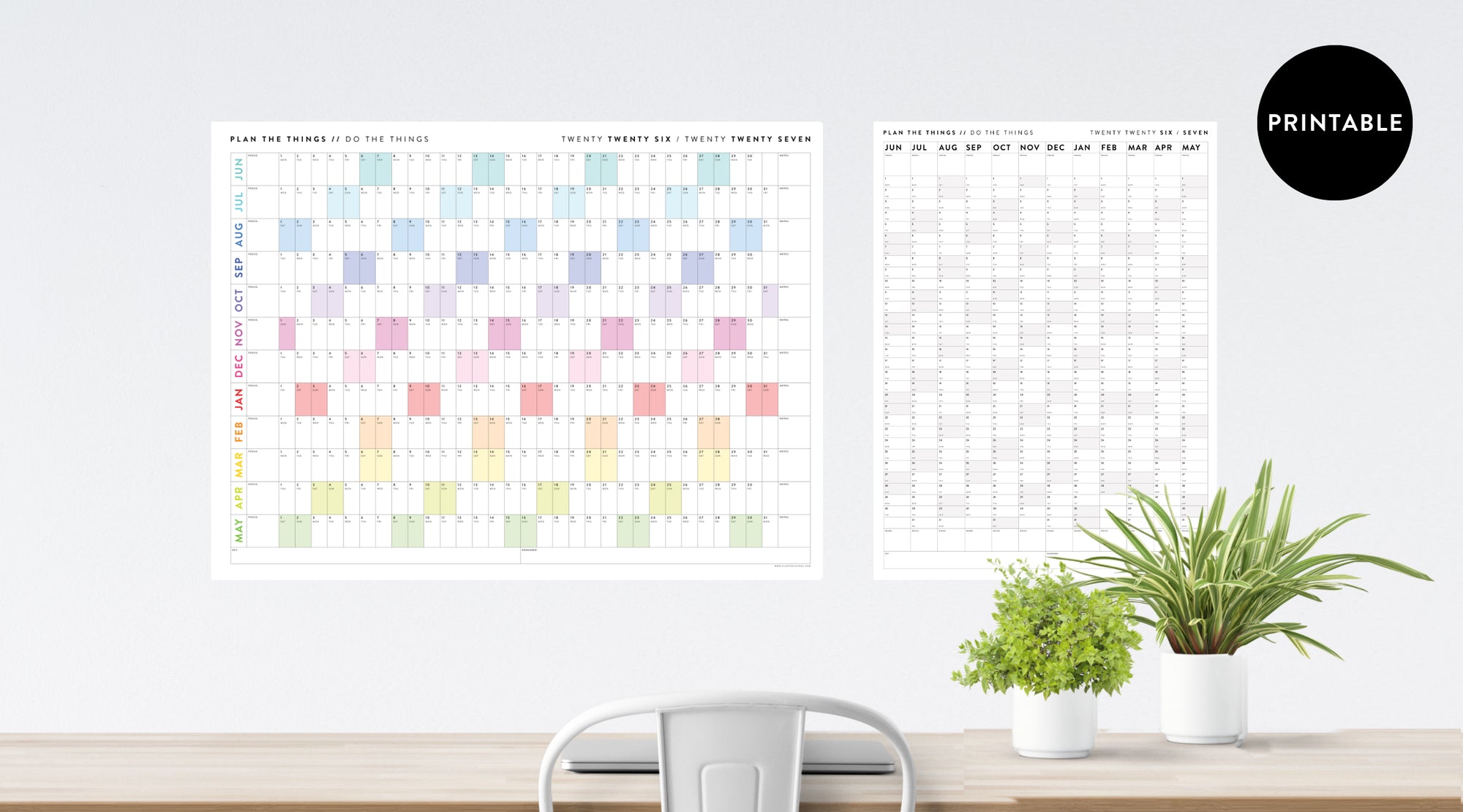 PRINTABLE 2025 - 2026 ACADEMIC CALENDARS (JUNE START) // INSTANT DOWNL ...