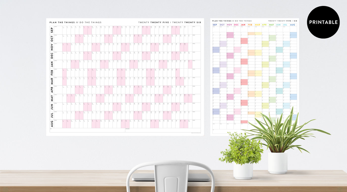 PRINTABLE 2025 - 2026 ACADEMIC CALENDARS (SEPTEMBER START) // INSTANT ...