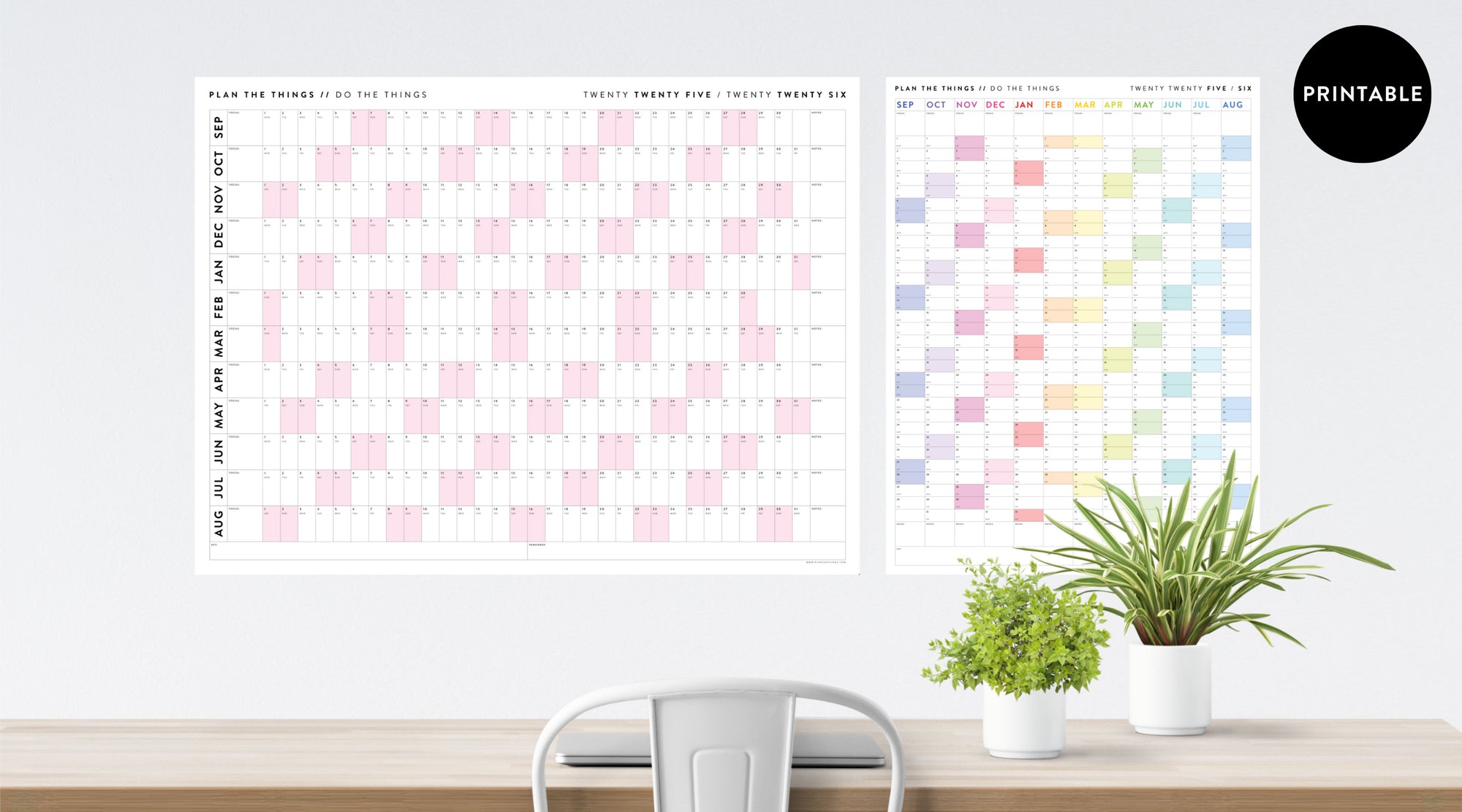 PRINTABLE 2025 - 2026 ACADEMIC CALENDARS (SEPTEMBER START) // INSTANT ...