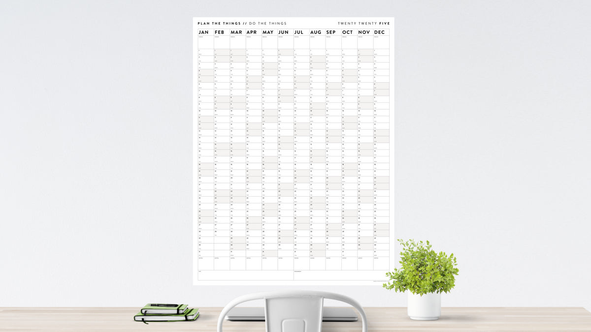 2025 GIANT WALL CALENDARS // VERTICAL - Plan The Things