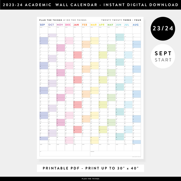 ACADEMIC WALL CALENDARS - Plan The Things