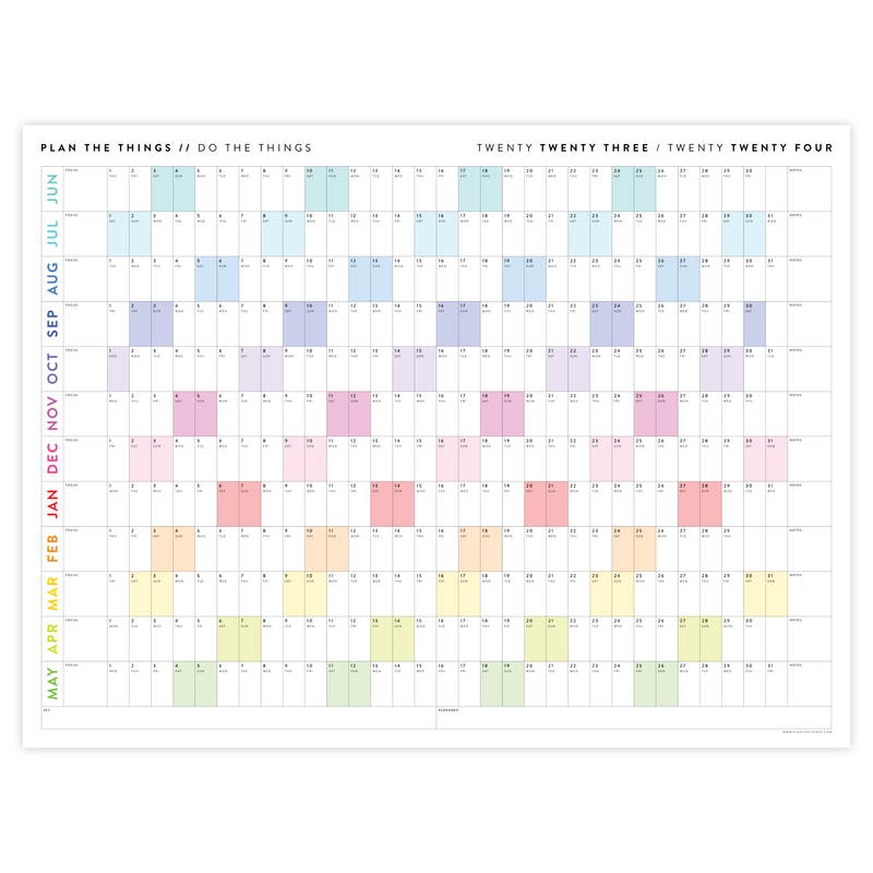 2023 / 2024 JUNE START ACADEMIC CALENDARS / MID-YEAR WALL PLANNERS ...