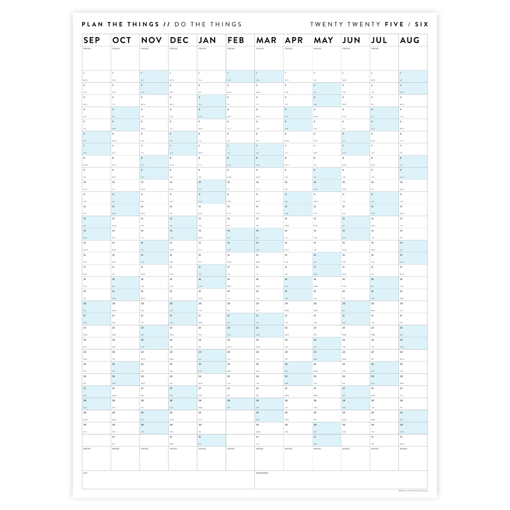 PRINTABLE 2025 - 2026 ACADEMIC CALENDARS (SEPTEMBER START) // INSTANT ...