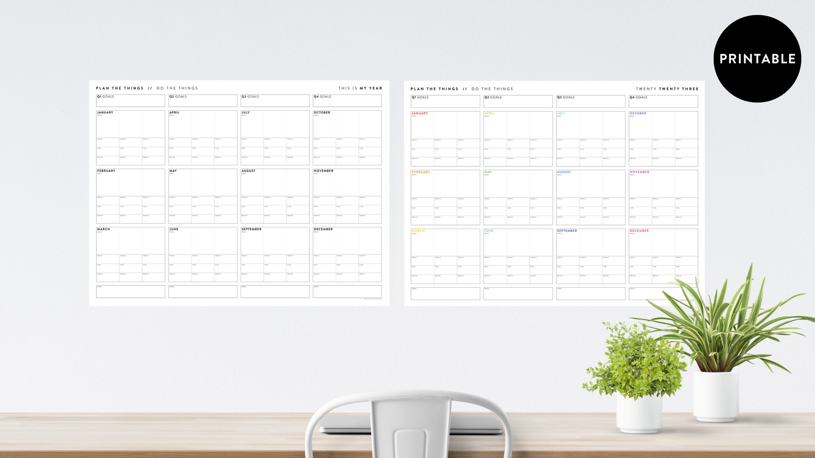 QUARTERLY WALL CALENDARS // Q3 - Plan The Things