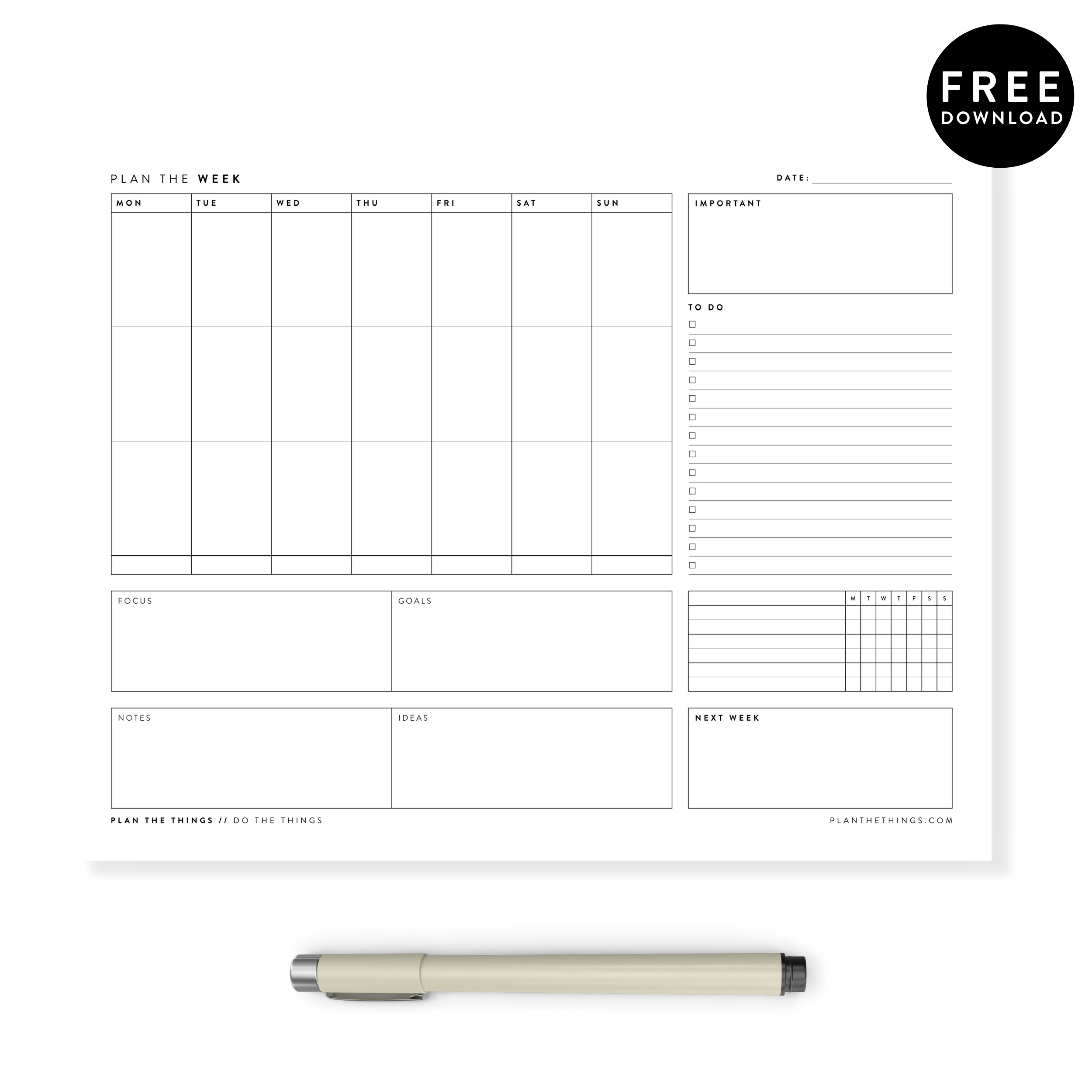 Monthly Overview Dashboard Planner Printable / Project Planner Printab ...