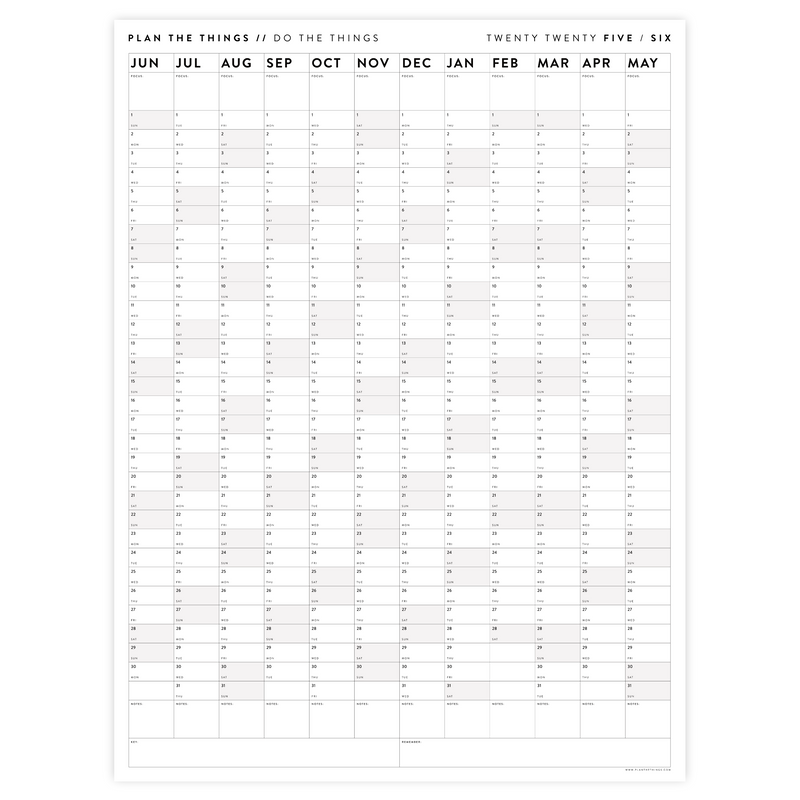 PRINTABLE 2025 - 2026 ACADEMIC CALENDARS (JUNE START) // INSTANT DOWNL ...