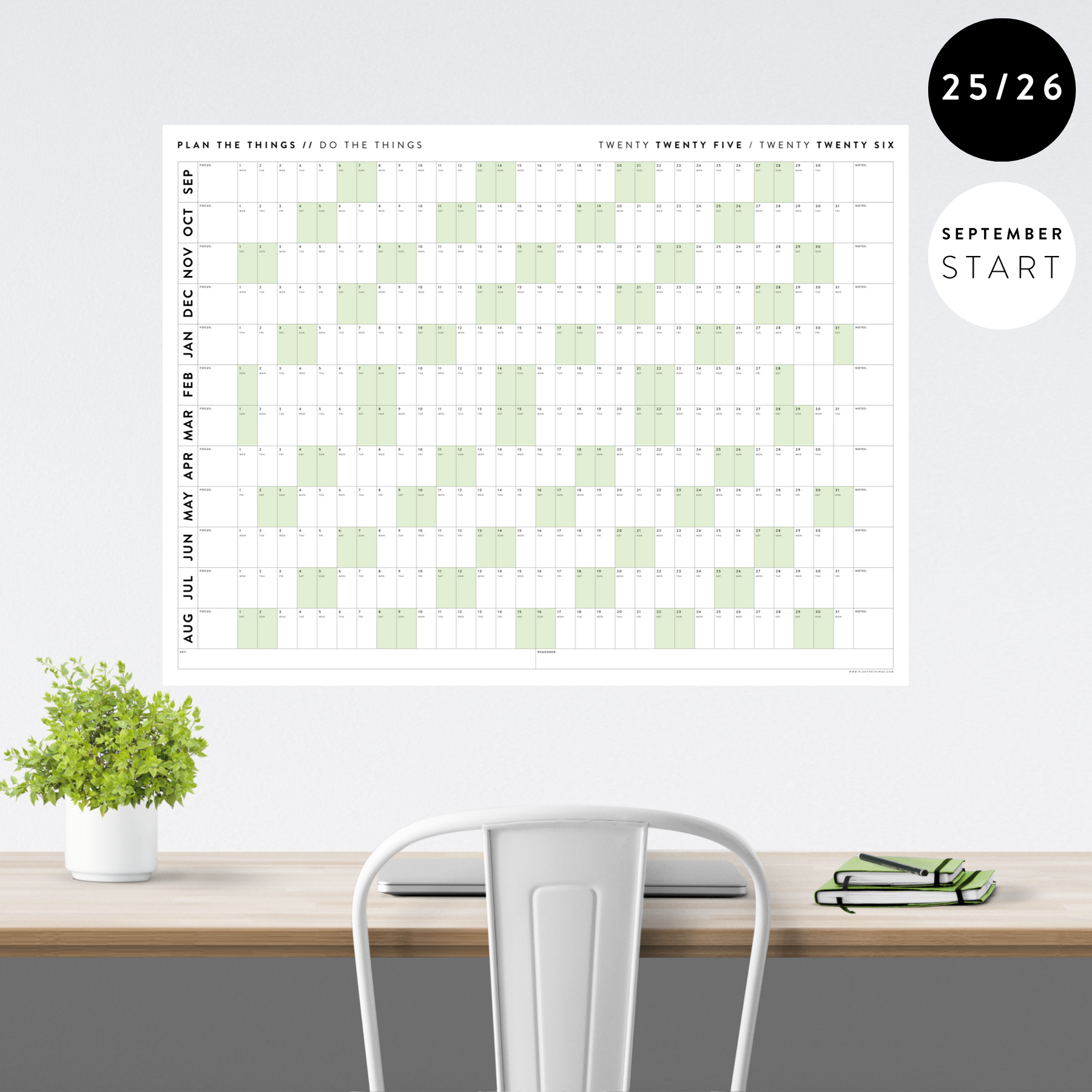 2025 - 2026 SEPTEMBER START ACADEMIC / MID-YEAR WALL CALENDARS - Plan ...
