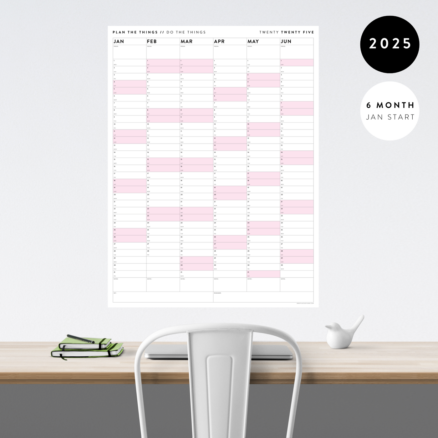 SIX MONTH CALENDARS - Plan The Things