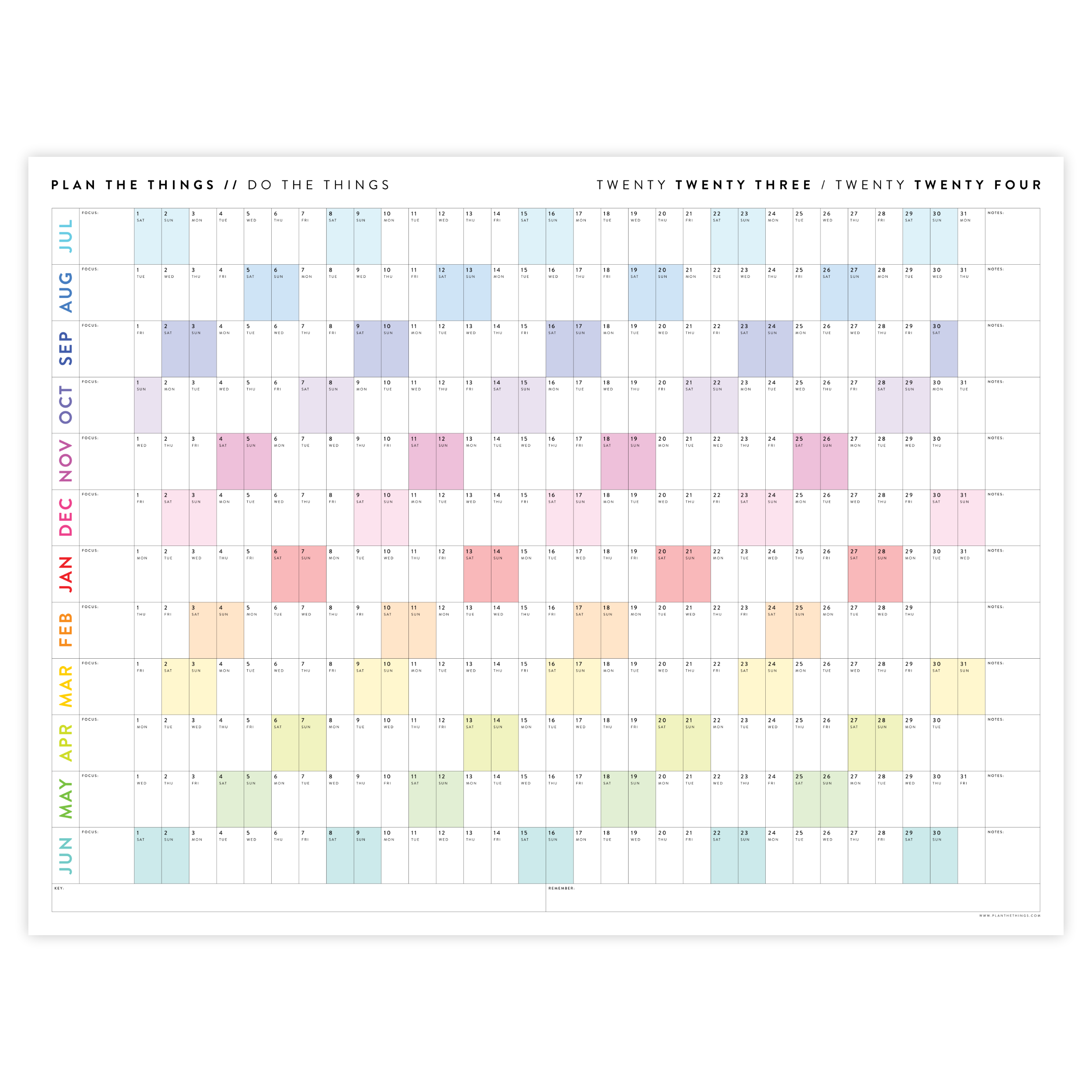 PRINTABLE 2023 / 2024 ACADEMIC CALENDARS (JULY START) // INSTANT DOWNL ...
