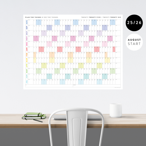 2025 - 2026 AUGUST START ACADEMIC / MID-YEAR WALL CALENDARS - Plan The ...