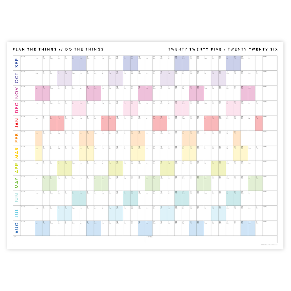 2025 - 2026 SEPTEMBER START ACADEMIC / MID-YEAR WALL CALENDARS - Plan ...