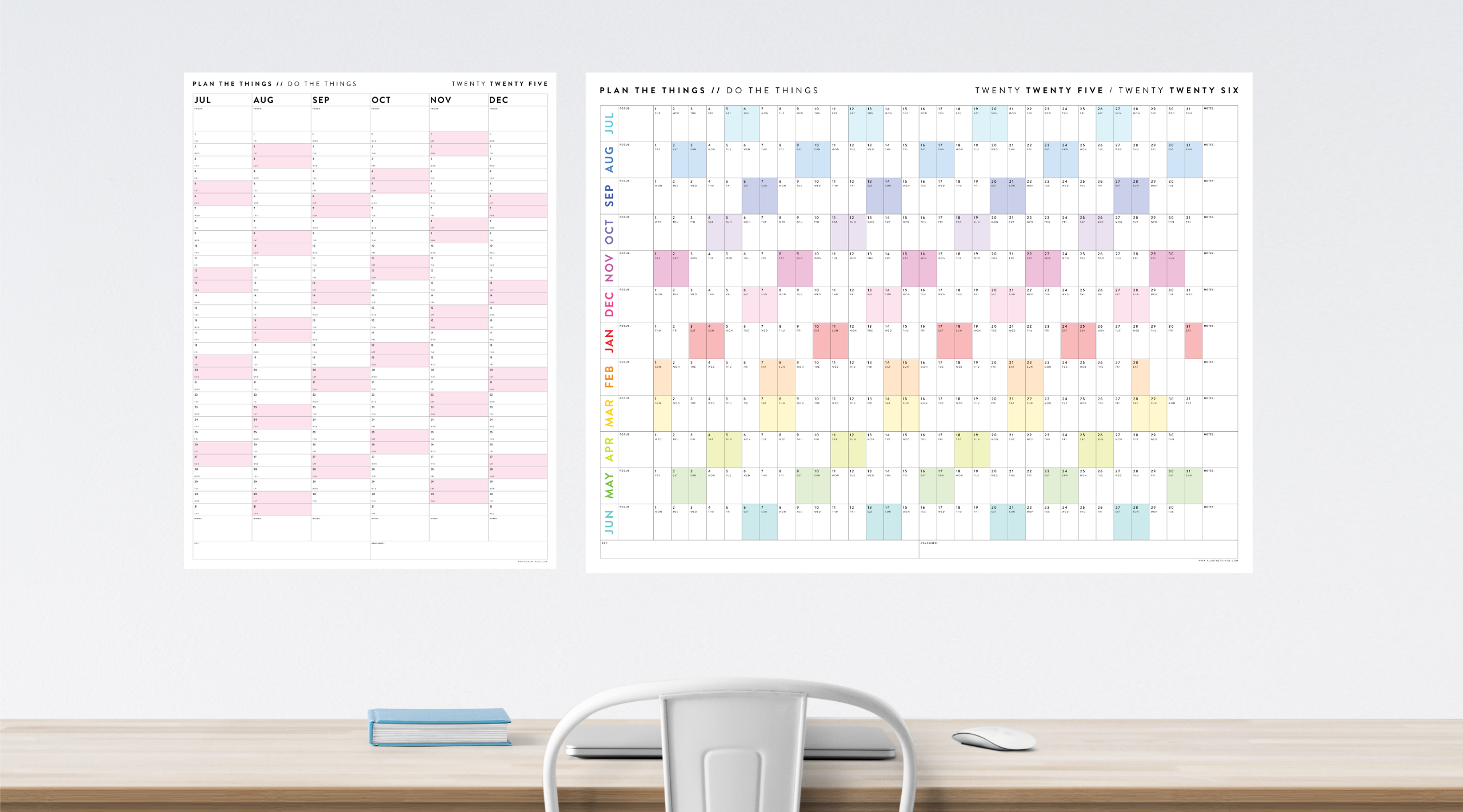 Plan The Things | Super-Functional Wall Calendars + Digital Planners