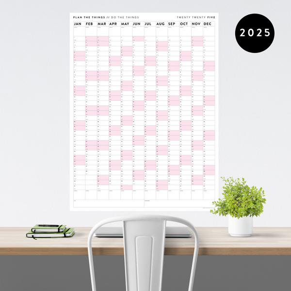 2025 GIANT WALL CALENDARS // VERTICAL - Plan The Things
