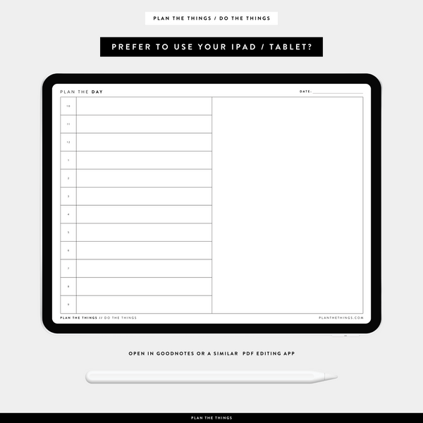 Daily Simple Schedule with Vertical Timeline - Undated Printable Plann ...