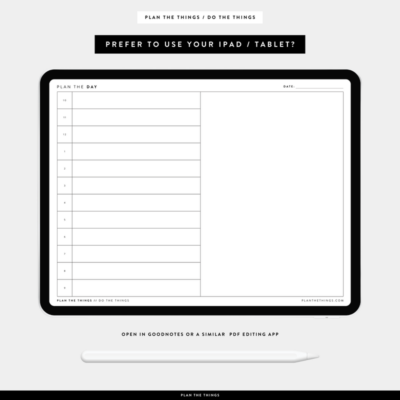Daily Simple Schedule with Vertical Timeline - Undated Printable Plann ...