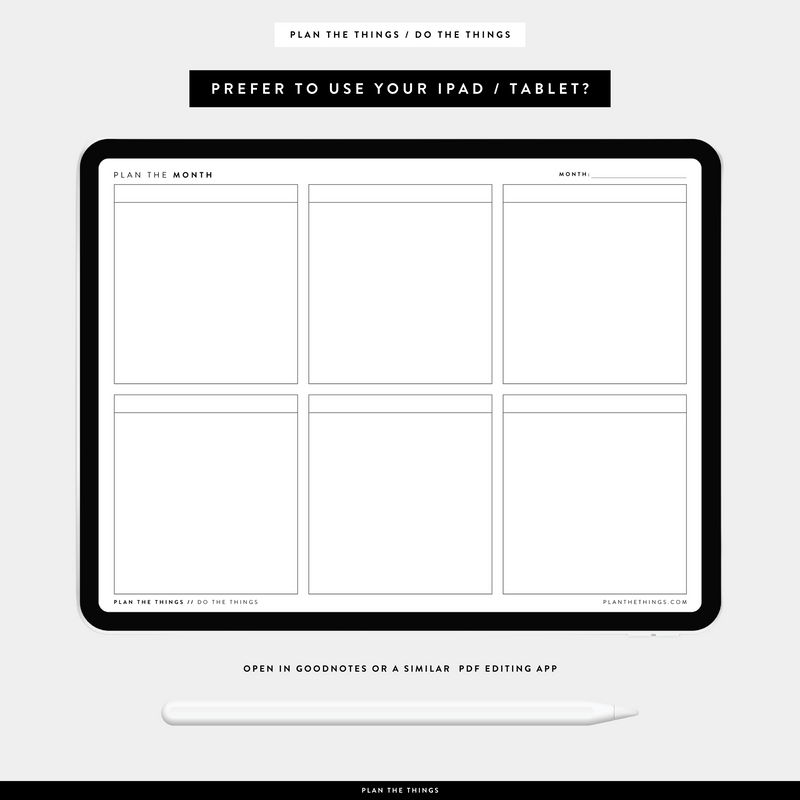Monthly Overview Dashboard Planner Printable / Project Planner Printab ...