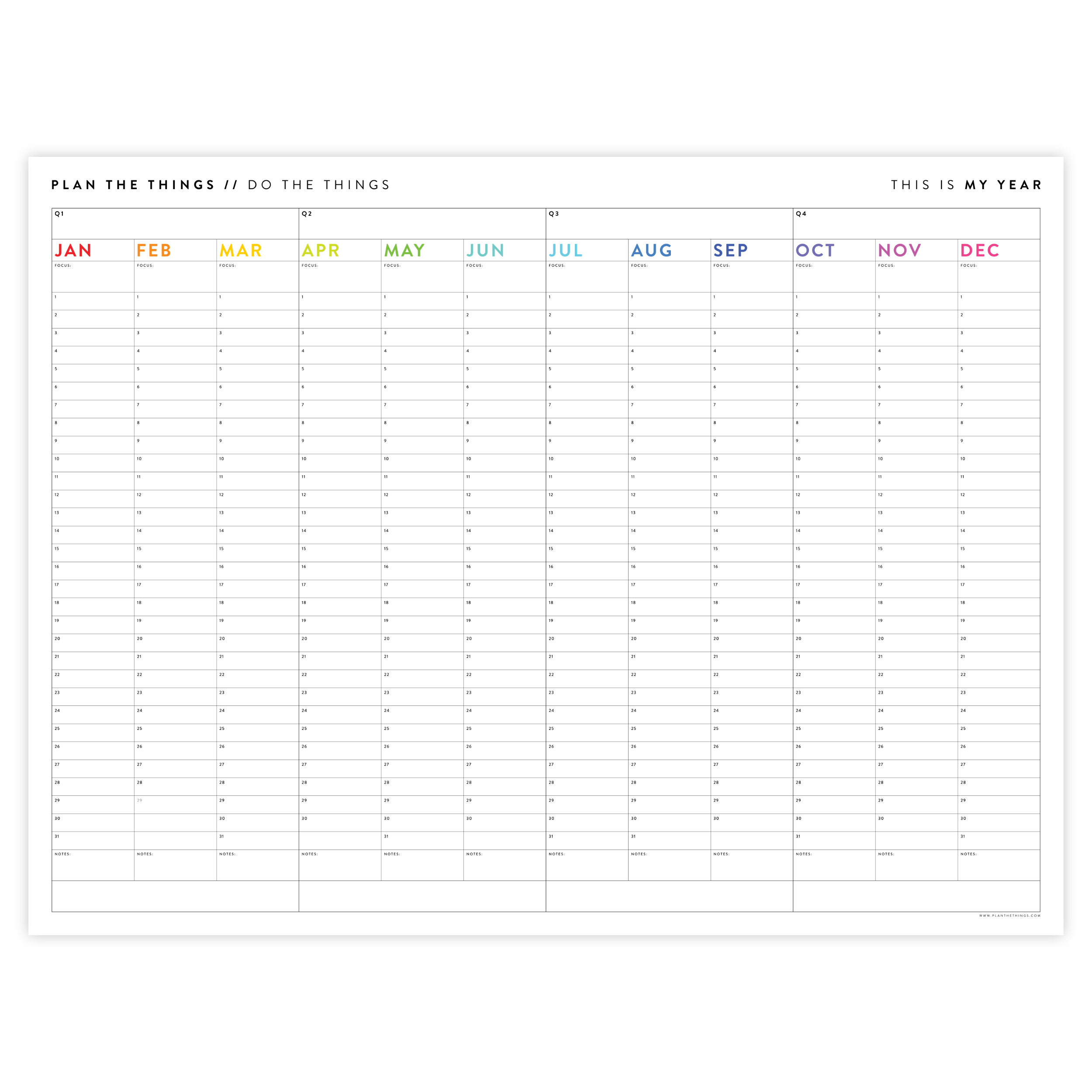 PERPETUAL ANNUAL WALL CALENDARS - Plan The Things