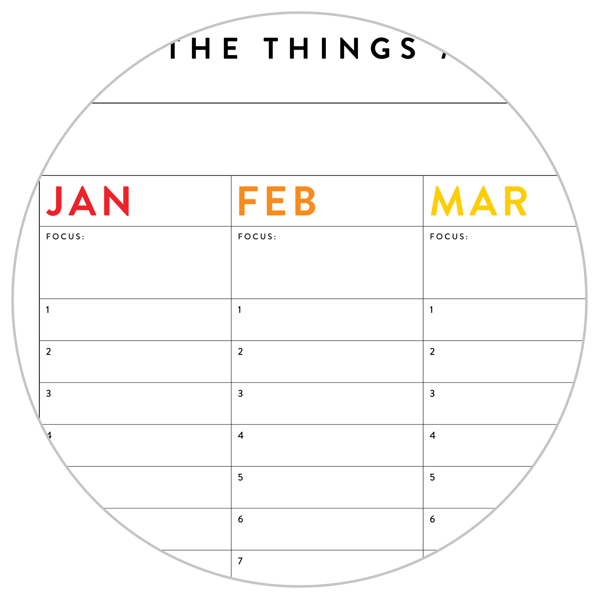 PRINTABLE UNDATED PERPETUAL ANNUAL + QUARTERLY PLANNING WALL CALENDAR ...