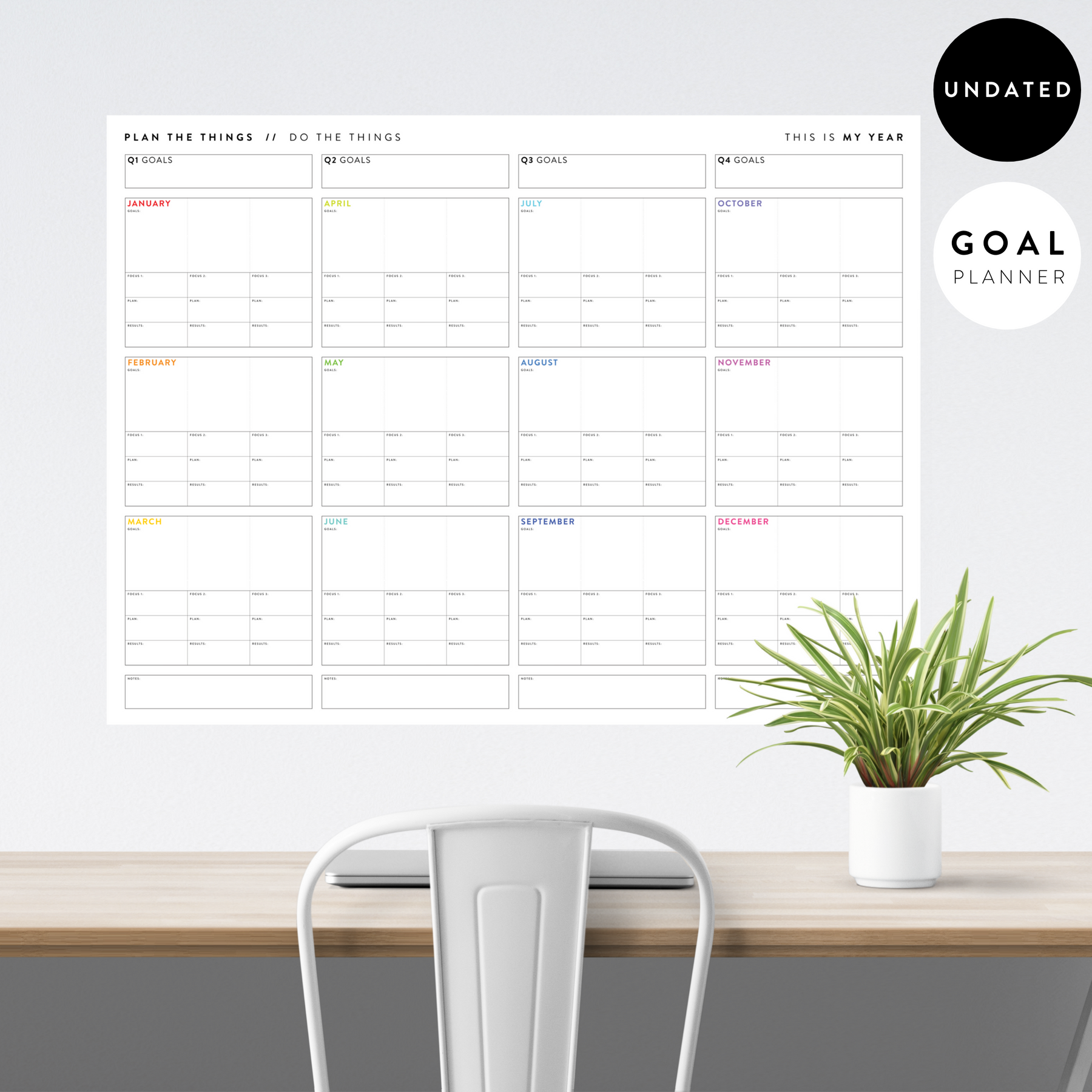 FOCUS AND GOALS WALL PLANNERS - Plan The Things