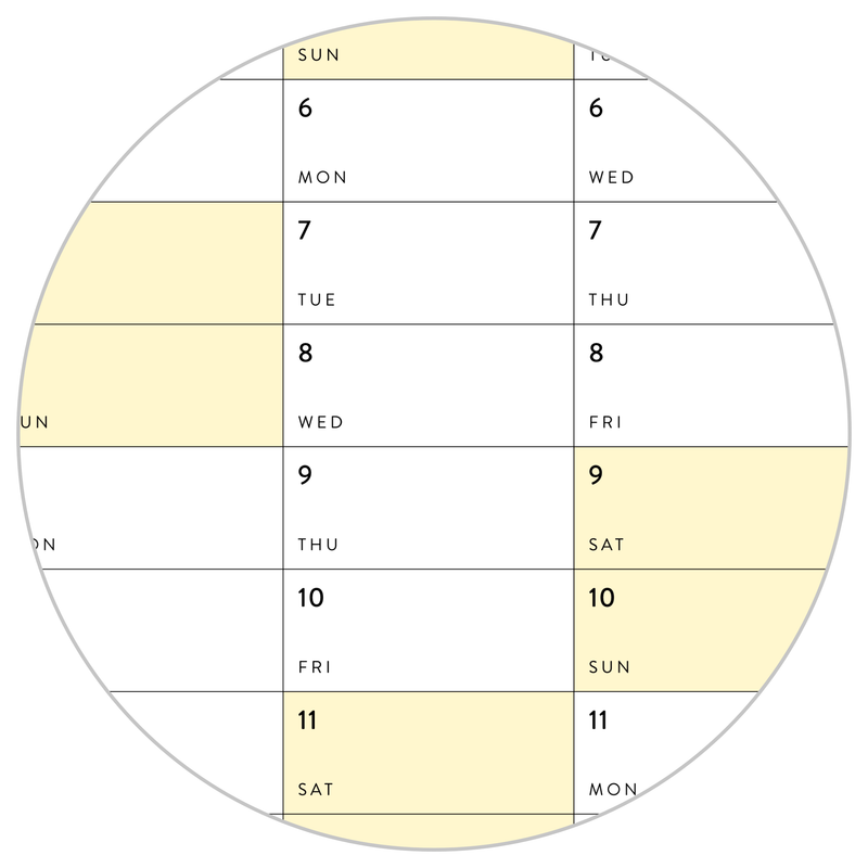 PRINTABLE VERTICAL 2025 WALL CALENDAR WITH YELLOW WEEKENDS - INSTANT D ...